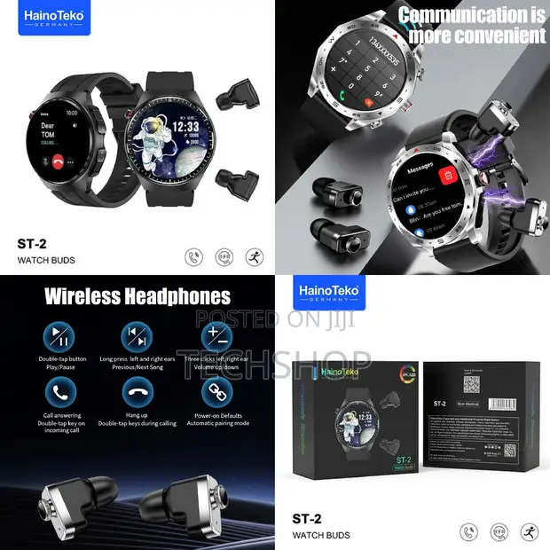 Montre Connectée HAINO TEKO ST-2 + Écouteurs Noir: Smartwatch & Earbuds - Promia